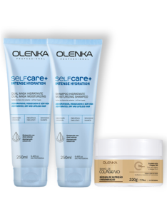 Kit Self Care+ Intense Hydratation 250ml ( Sh +mask + Caixa Kit ) + Máscara Banho de Colágeno ...